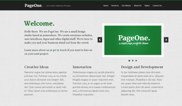 Free Html5 Css3: Html5 Template : Page One